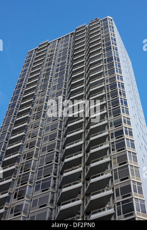 Generic New York style apartment building exterior facade. Vertical ...