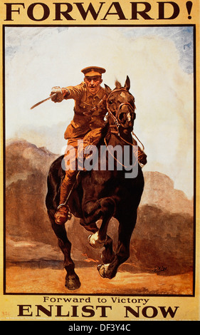 World War One recruitment poster with the words Fall In Answer Now In ...