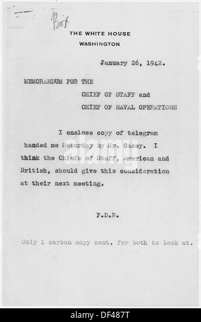 Franklin D. Roosevelt to Chief of Staff Stock Photo - Alamy