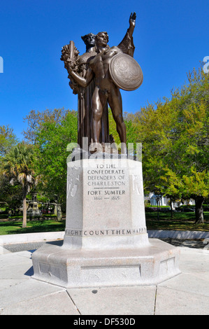 Statue in a park, Fort Sumter National Monument, Battery Park ...