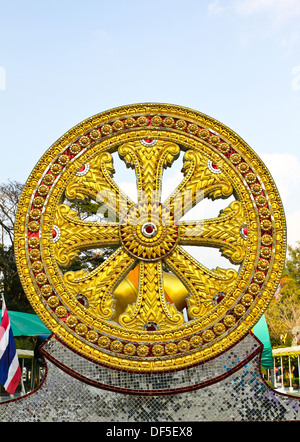 wheel of dhamma of buddhism Stock Photo - Alamy