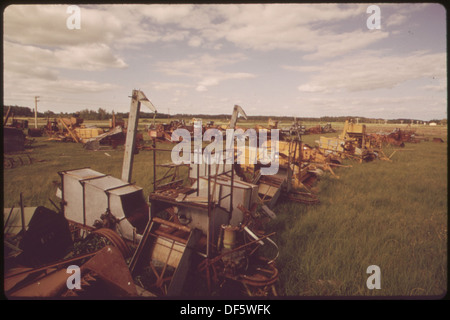 JUNKYARD FOR WORN-OUT AGRICULTURAL IMPLEMENTS AT KARLSTAD Stock Photo ...