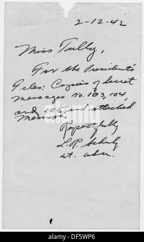 L. R. Shulz to Miss Tully 195047 Stock Photo - Alamy