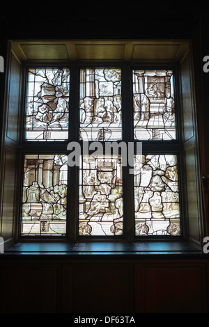 Stained glass windows, Chateau de Chenonceau, Chenonceaux, Loire Valley ...