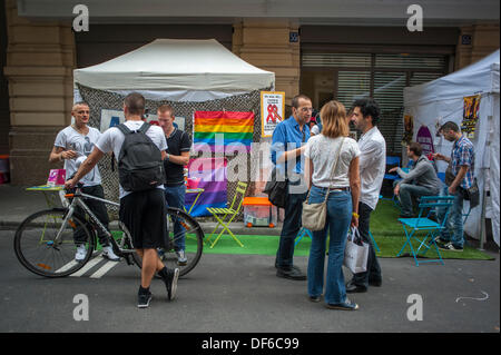 Paris, France, Crowd People, HIV Rapid Test Week, "Flash Test ...