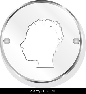 Profile icon. Metallic internet button on white background Stock Photo ...