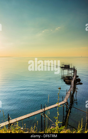 Quiet beach at sunset - Italy adriatic sea Stock Photo - Alamy