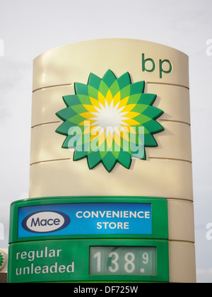 BP Petrol Station Sign With Unleaded Petrol and Diesel Fuel Prices ...
