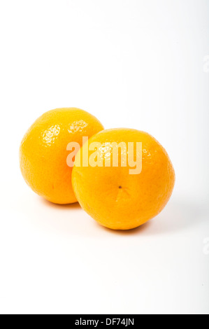 Two mandarins on a white background Stock Photo - Alamy