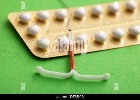 birth-control pills, intrauterine device and vaginal ring Stock Photo ...