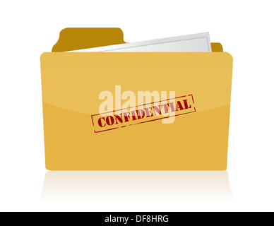 Confidential brown folder file with paper showing with a lot of copy ...