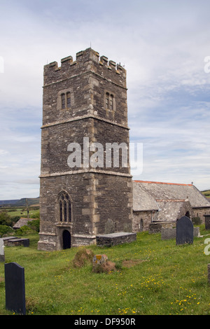 Trevalga,Cornwall,UK,a privately owned village on the coast with church ...