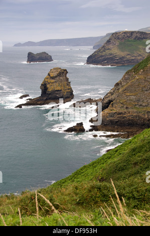 Trevalga,Cornwall,UK,a privately owned village on the coast with church ...