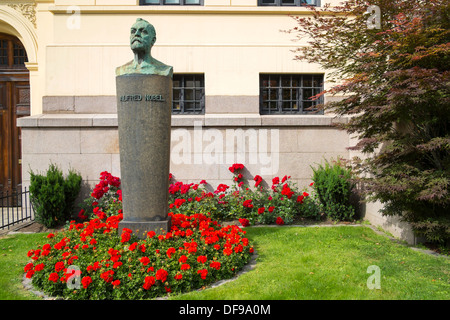 Statue of Alfred Nobel in front of the Nobel Institute, Oslo, Norway ...