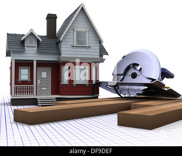 3D render of a traditional timber house Stock Photo - Alamy