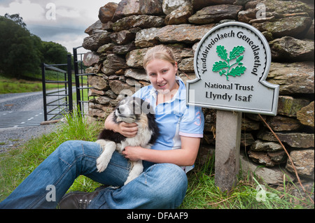 Caryl Hughes, with her sheepdog Mist, who will be farming the National ...
