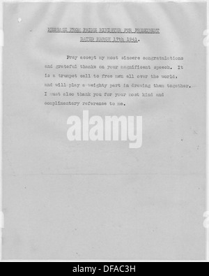 A historical photograph of Franklin D. Roosevelt writing to Winston ...