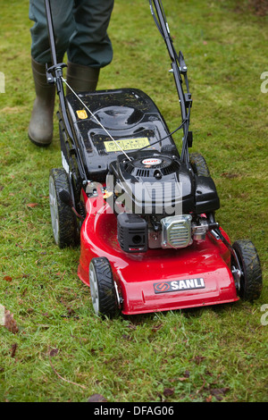 Sanli Lawn-Mower in action UK Stock Photo - Alamy
