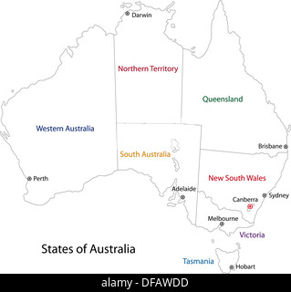 Outline, map of Australia Stock Photo - Alamy