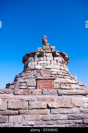 Ancient broch, stone monument, carved figures, staircase Stock Photo ...