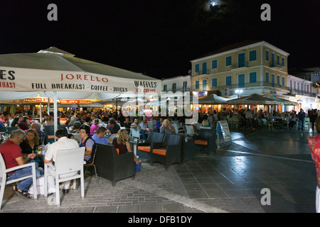 Town Square at night busy bustling tourists locals dining out at ...