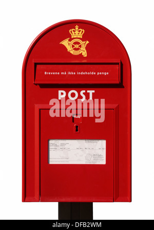 Red post box, Bornholm, Denmark, Europe Stock Photo - Alamy
