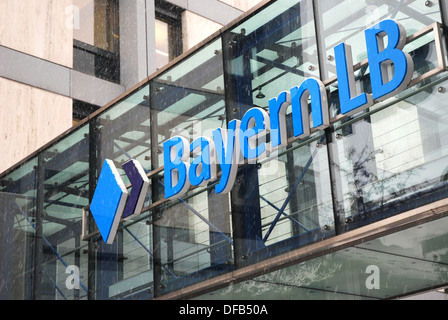 Bayern LB, Bavarian federal state bank logo on an office building Stock ...
