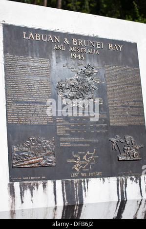 Plaque at Surrender Point, Borneo Stock Photo - Alamy