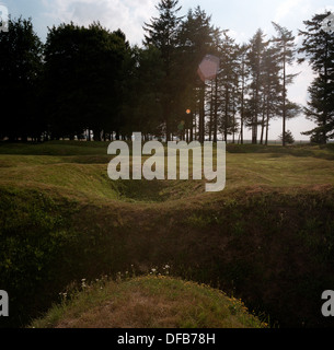 The shell holes and trenches landscape of the WW1 battlefield at Vimy ...