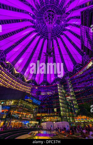 Night view of Sony Center in Berlin Germany Stock Photo - Alamy