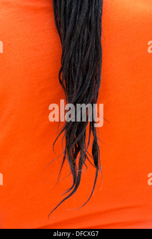 Sadhu,Indian holy man with dreadlocks,hair,operates a tea, chai stall ...
