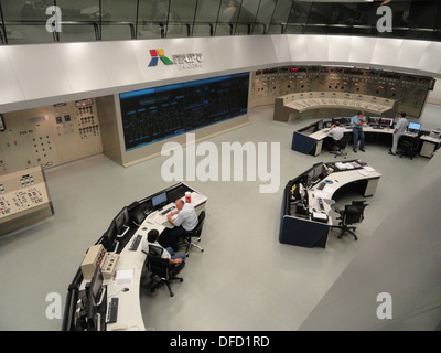 Hydroelectric dam control room interior Stock Photo - Alamy