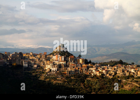 Italy, Sicily, Enna Province, Centuripe. April 16, 2019. A bronze ...