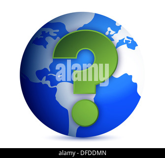 Earth with question mark Stock Photo - Alamy