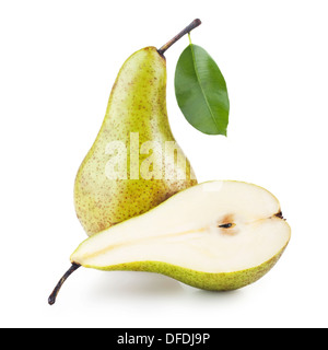 Ripe pears isolated on white background Stock Photo - Alamy