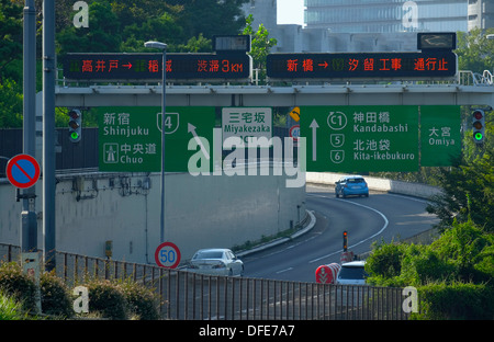 Roadway signs, Tokyo metropolitan area Stock Photo - Alamy