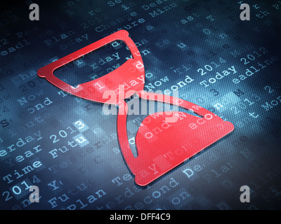 Timeline concept: Red Hourglass on digital background Stock Photo - Alamy