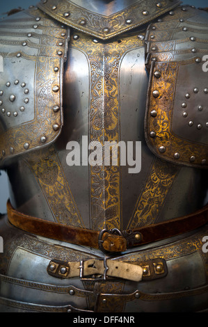 Medieval knight's helm providing protection at a tournament combat ...