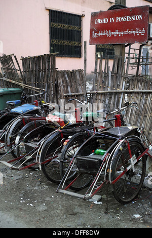 bicycle rickshaw in Yangon, Myanmar (Burma Stock Photo - Alamy