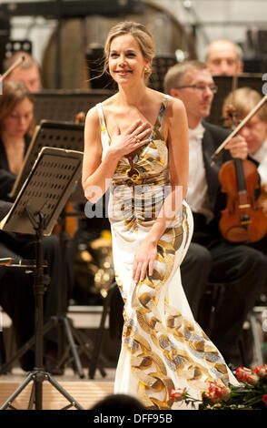 Zlin, Czech Republic. 3rd Oct, 2013. German soprano Mojca Erdmann performs during the Harmonia ...