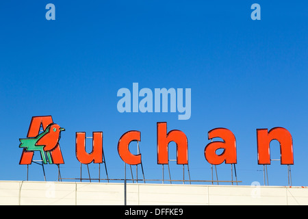 Auchan Supermarket Calais France Logo Hypermarket Stock Photo - Alamy