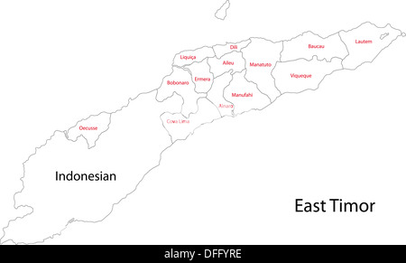 Map of Timor-Leste - outline. Silhouette of Timor-Leste map ...