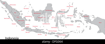 Papua Indonesia Map grey Stock Photo - Alamy
