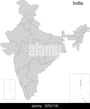 India Map grey Stock Photo - Alamy