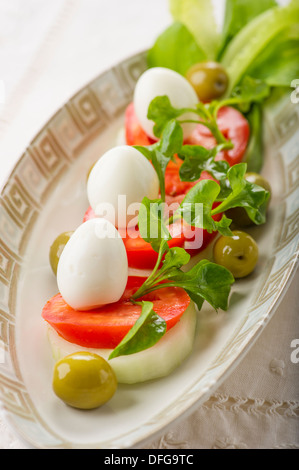 Quail egg salad Stock Photo - Alamy