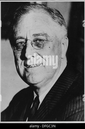 A photograph of Franklin D. Roosevelt, the 32nd President of the United ...