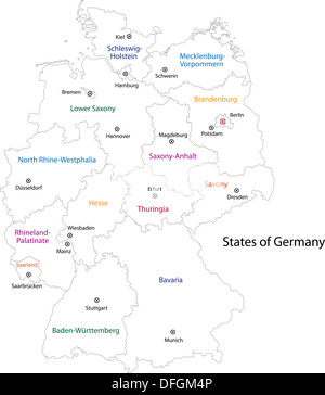 Outline map of Germany with the image of the national flag. Background ...