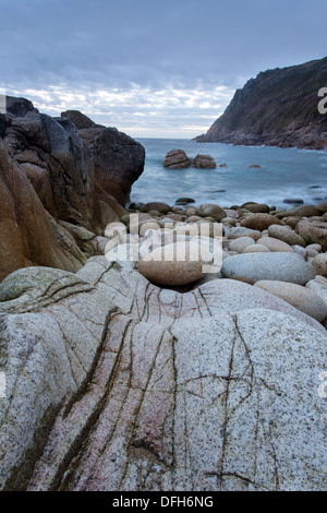 Granite rocks Porth Nanven Cornwall Stock Photo: 14879160 - Alamy