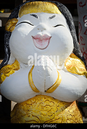 welcome in thailand style (sawasdee), thai lady in vintage original ...