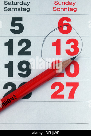 calendar showing date of today with red box Stock Photo - Alamy